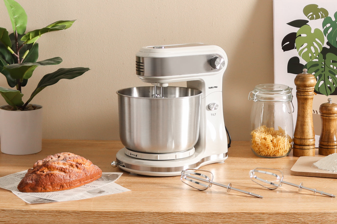 Stand Mixer Stainless Steel - Grey - 3.5 L - 300 W - SP-SM3.5G – Swiss Pro+